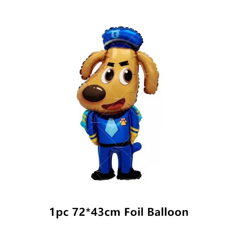 Набор для вечеринки "Догмен": шары, топперы, баннер Синий, 1pc Foil Balloon