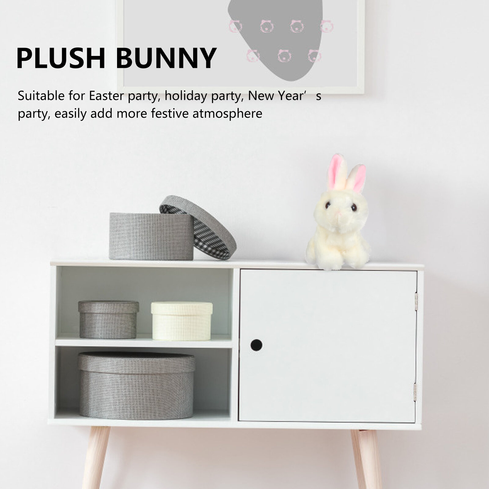 Игрушка Кролик Для Детей 1 Шт Белый 28cm Подходит Для Праздников И Украшения Авто