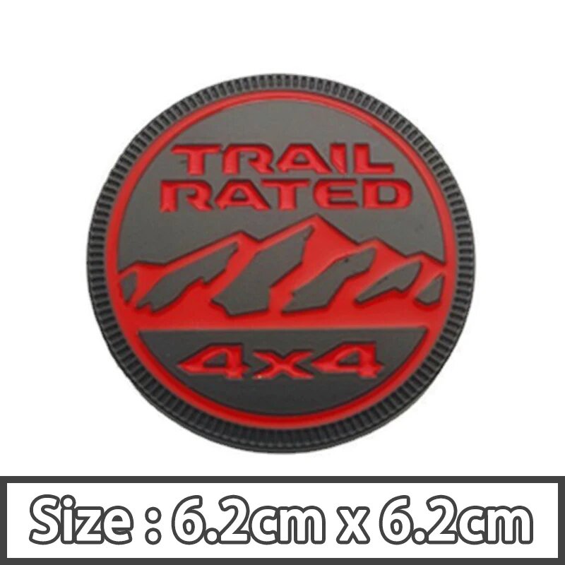 3D эмблема Trail Rated 4x4 Black Red для Jeep
