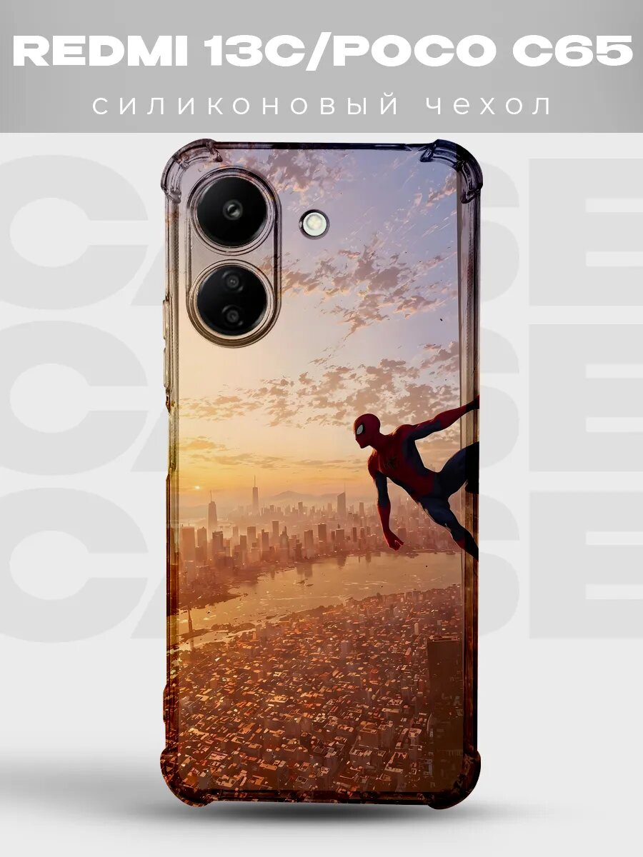 Чехол на Xiaomi Redmi 13C Человек-паук комикс spider man мар