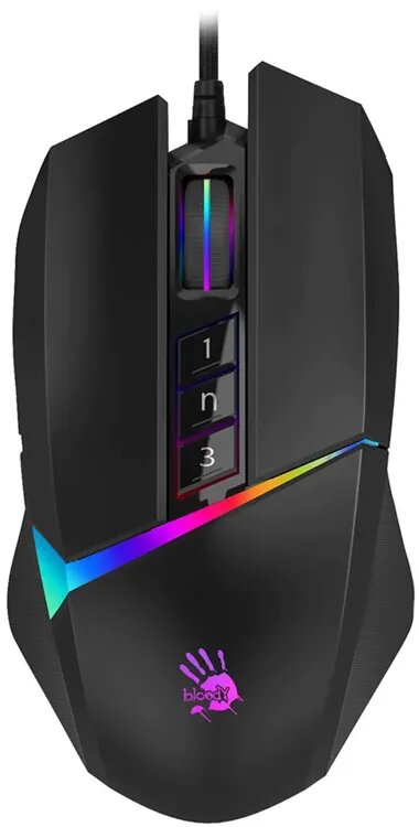 Мышь проводная A4TECH Bloody W60 Max, игровая, оптическая, USB, 10000dpi, черный