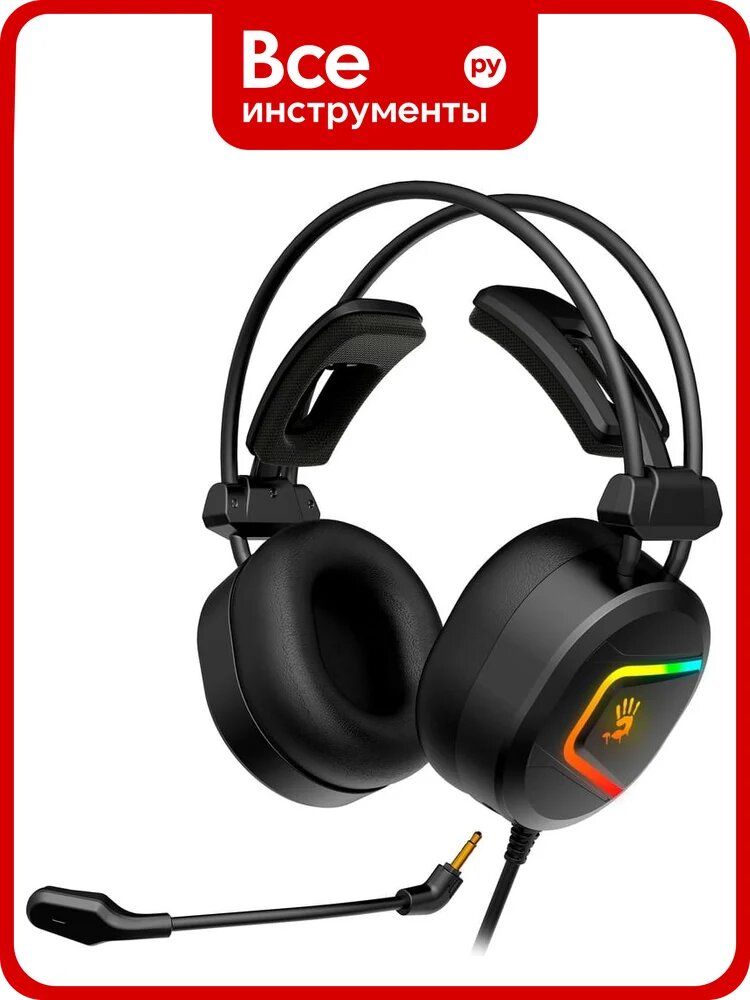 Наушники с микрофоном A4TECH Bloody MC750 черный 2.3м мониторные USB (MC750 BLACK) 1853678