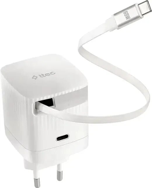 Сетевое зарядное устройство TTEC SmartCharger Duo GAN, USB-A, USB-C, USB-C, 65Вт, белый