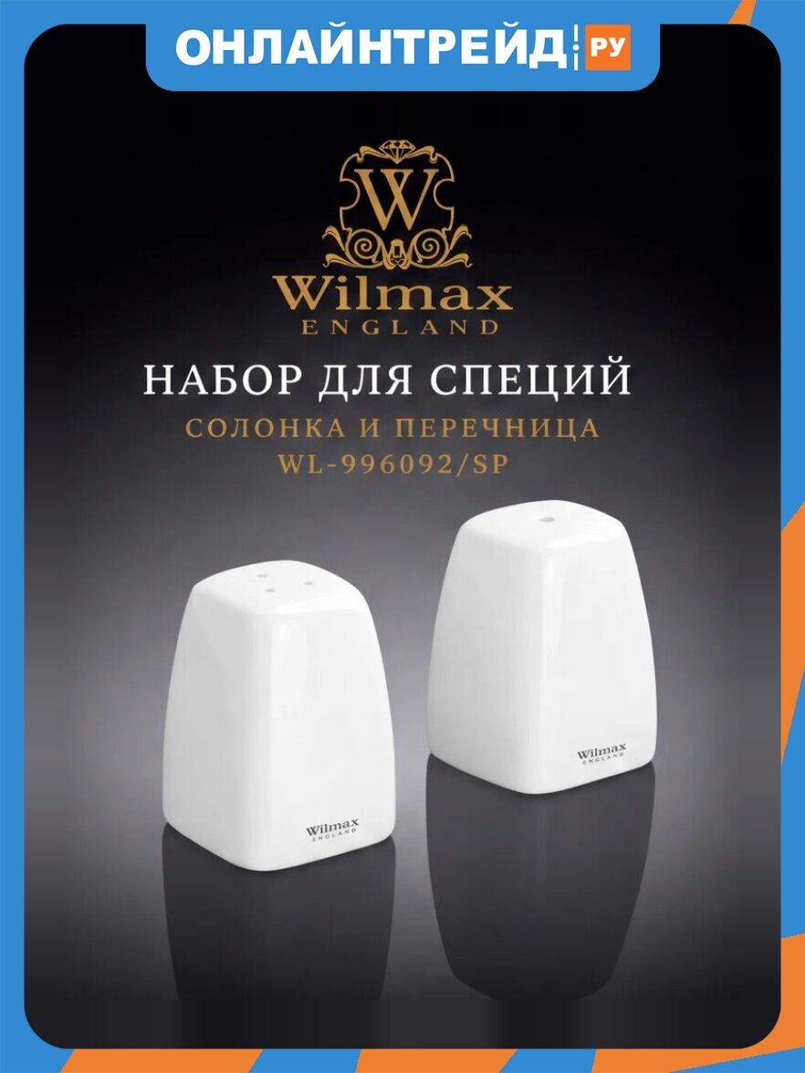 Набор для специй Wilmax England солонка и перечница ILONA фарфор