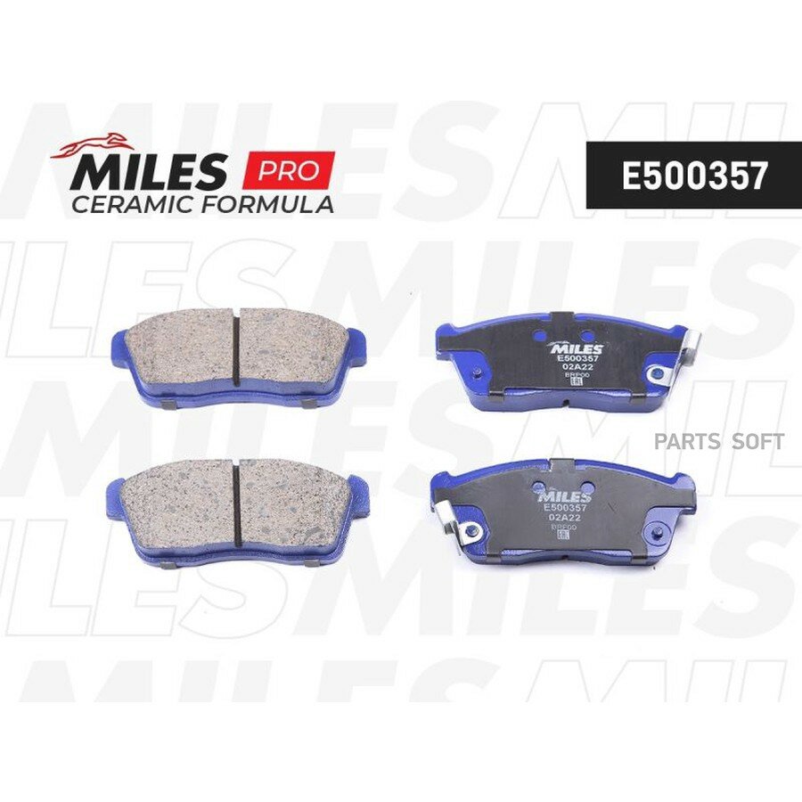 Колодки тормозные Suzuki Ignis 00-, Alto 02- передние с датчиками E5 Ceramic Miles MILES E500357 | цена за 1 шт