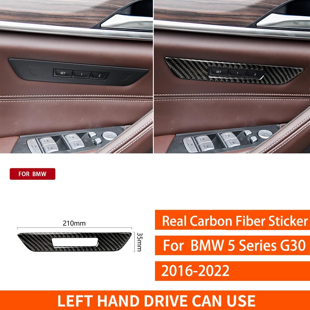 Для BMW 5 серии G30 2016-2022 комплект отделки приборной панели центральной консоли, тюнинг, мягкий настоящий карбоновый лист, аксессуары для салона автомобиля