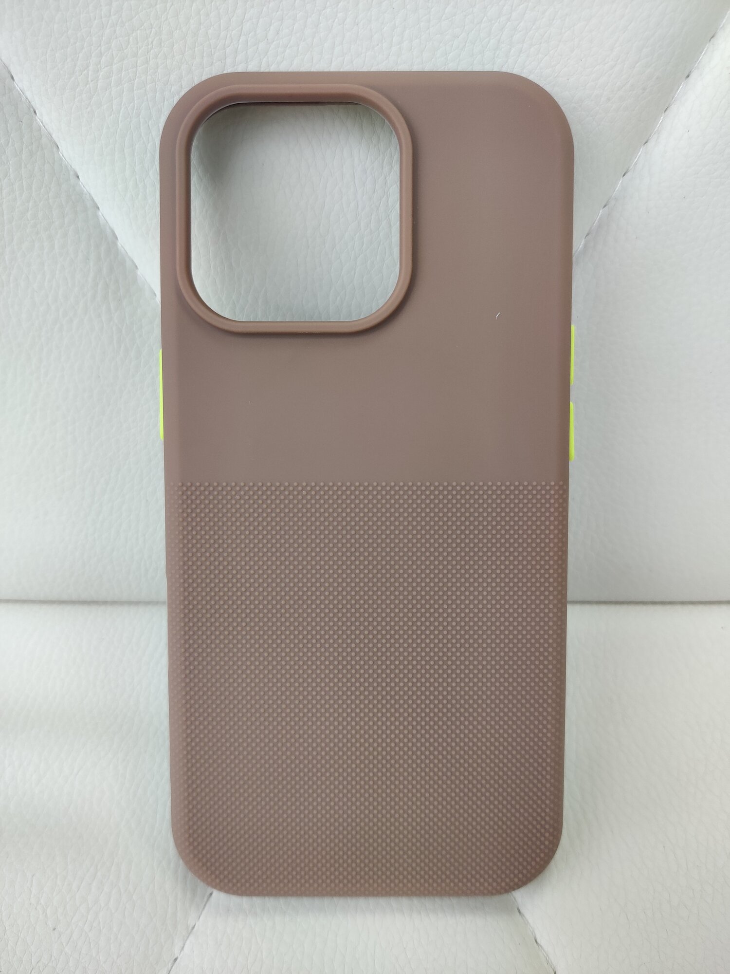 Чехол-накладка для iP 16 Pro Max Unipha с кольцом MagSafe TPU коричневый