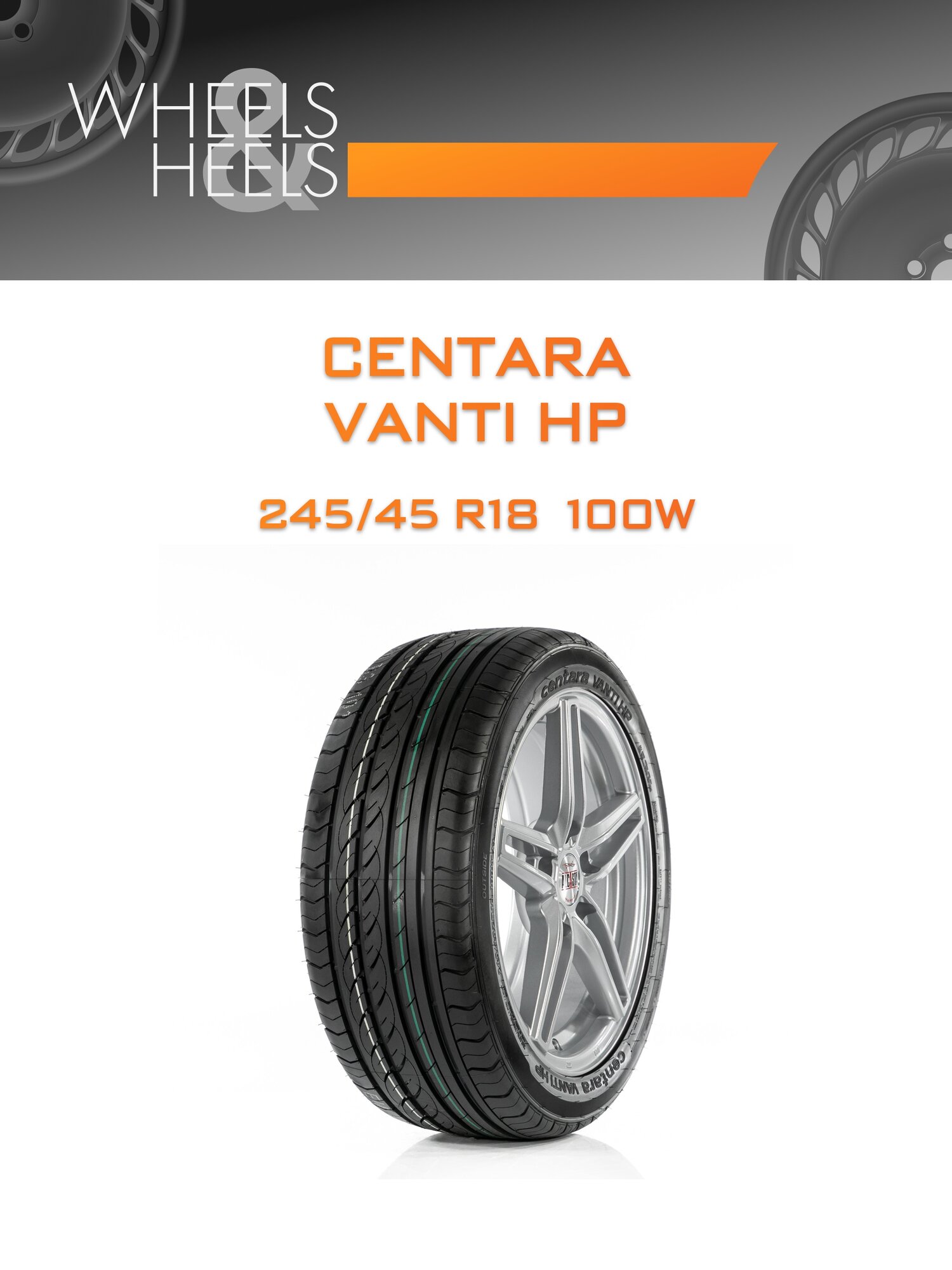 Шина автомобильная CENTARA VANTI HP 245/45 R18 100W XL SUMMER, летняя, универсальная