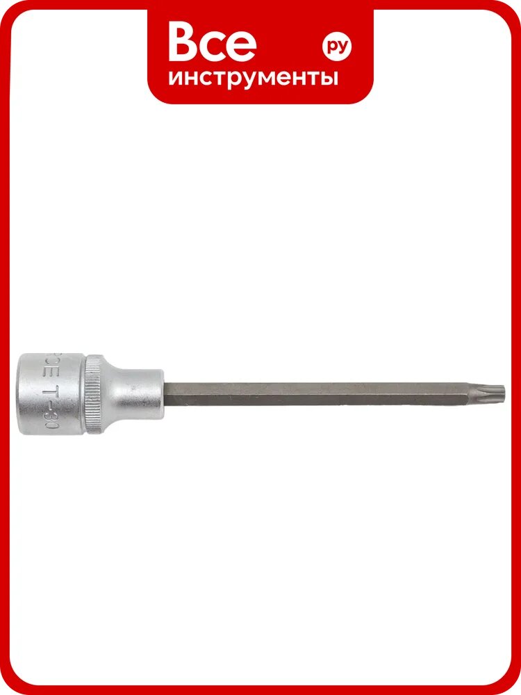 Головка-бита с отверстием, 1/2", Т-30Н, L=100 мм, FORCE 34710030