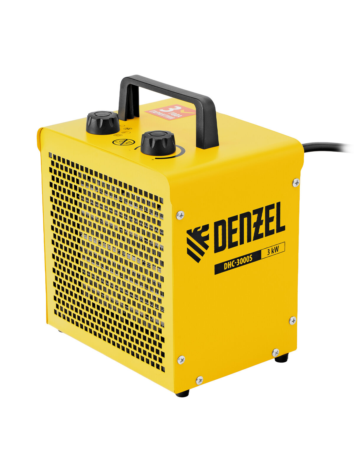 Тепловая пушка керамическая DENZEL DHC-3000S, квадратная, 230 В, 1,5/3 кВт, 98406