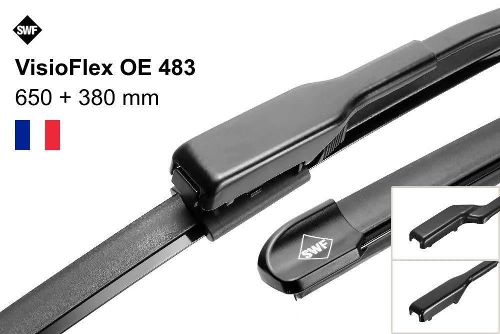 Щетки стеклоочистителя SWF VisioFlex OE SF483 (119483), бескаркасные, 650мм + 380мм, 2 шт, VATL5.1/VATL5.1-Arkana, для Renault Captur/Kaptur