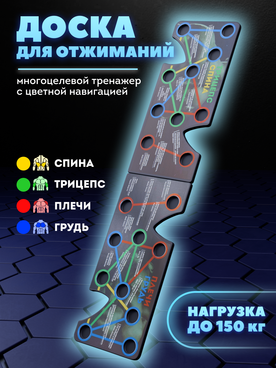 Платформа для отжиманий с поворотными упорами Arizona Sport, нагрузка 150 кг.