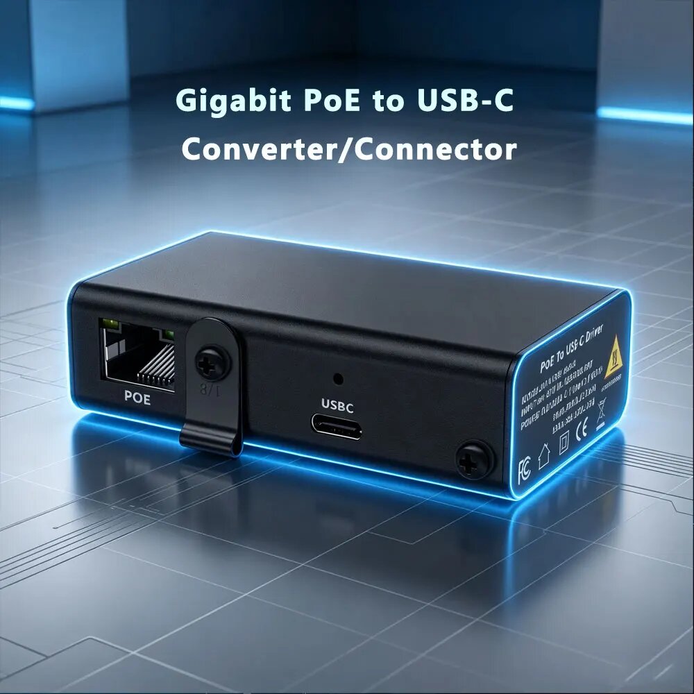 Адаптер PoE 802.3at PoE+ к USB-C для планшетов Зарядное устройство PD3.0 с максимальным выходом 25 Вт для iPad Samsung Tab Преобразование PoE на 5 В, 9 В, 12 В, 15 В, 20 В