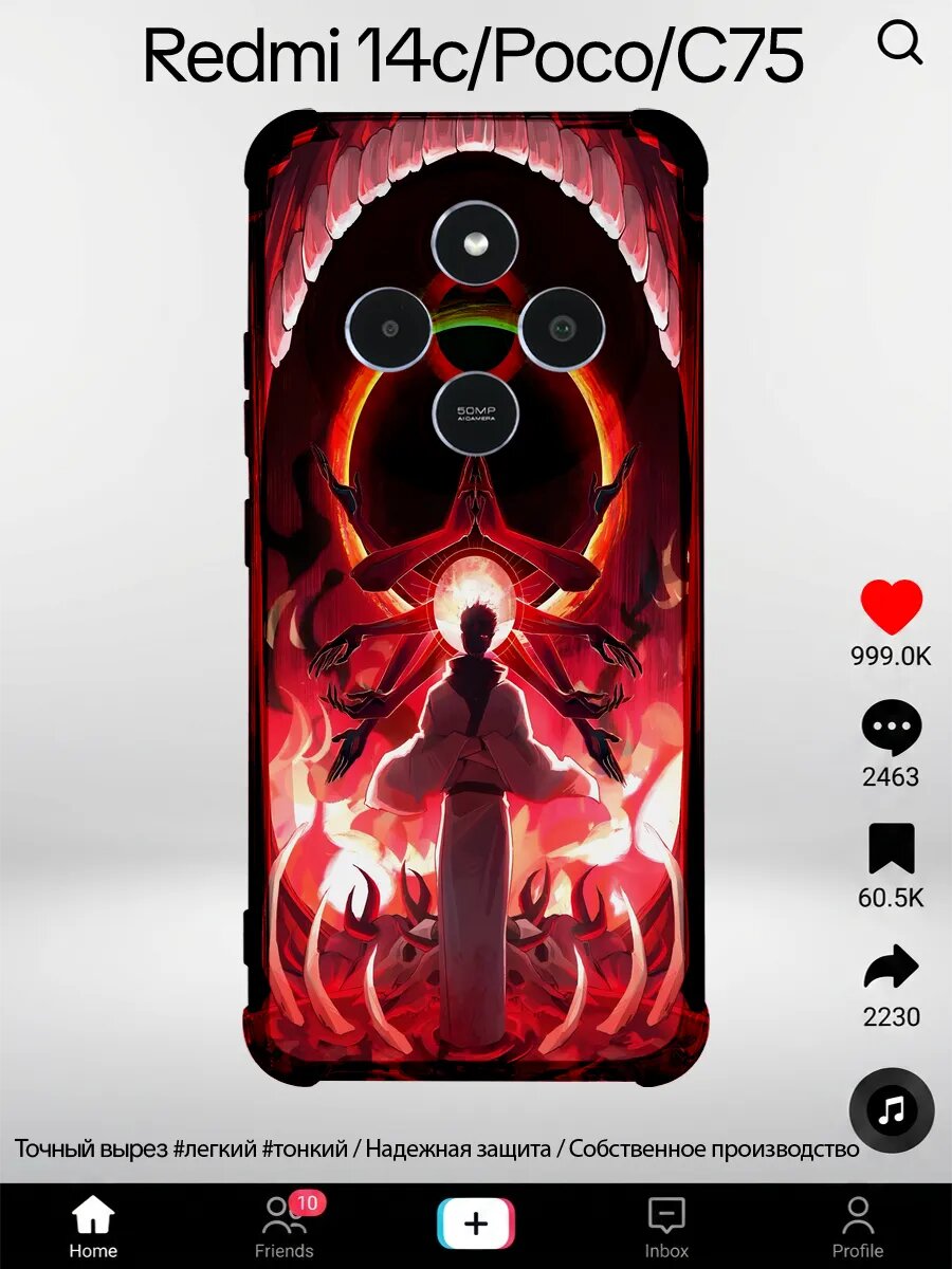 Чехол на Xiaomi Redmi 14C с принтом Аниме