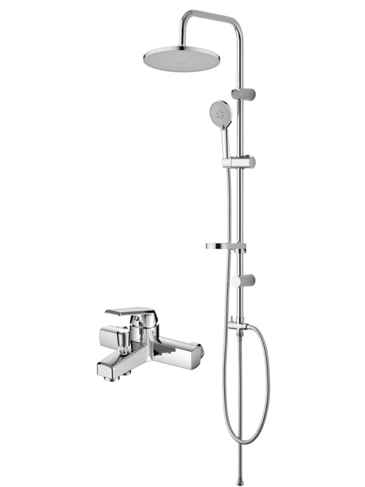 OneLife P02SO-822cr Душевая система с полимерным смесителем для ванны, хром