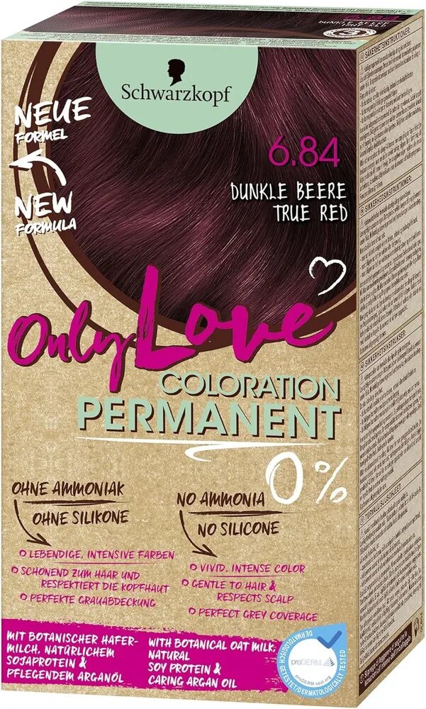 Schwarzkopf Only Love Краска для волос перманентная, Темная ягода 6.84, без аммиака