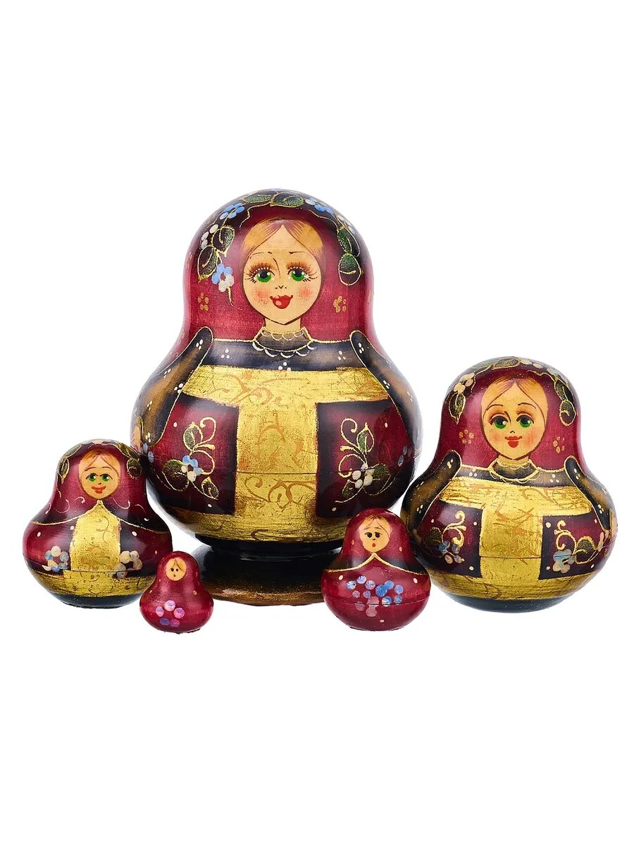 Матрешка "Русский костюм" 5 мест, 10 см
