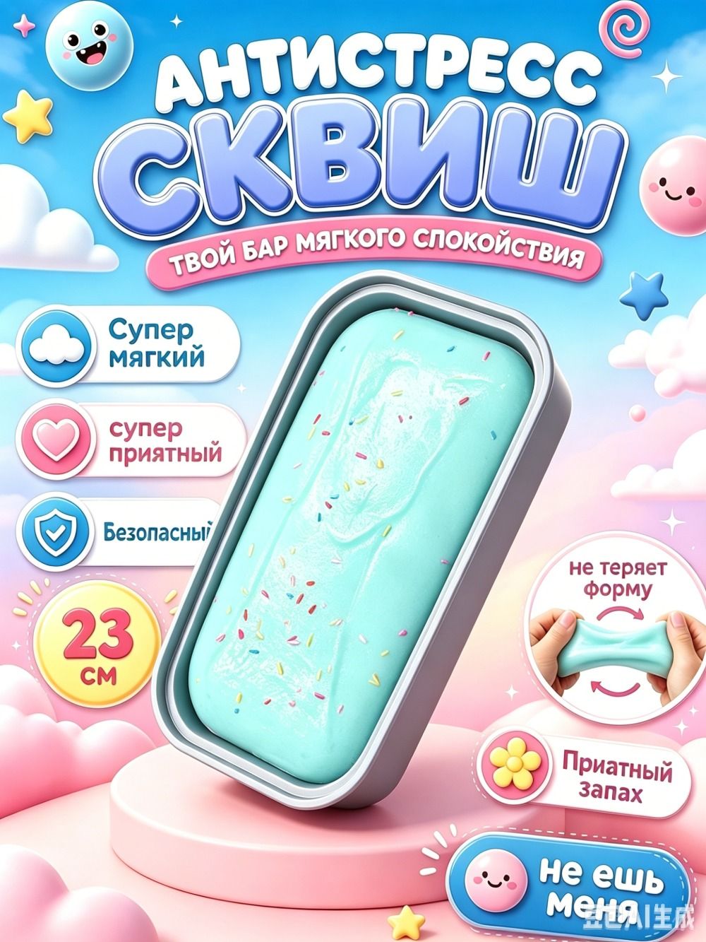 Таба сквиш мороженое в коробке антистресс игрушка для рук