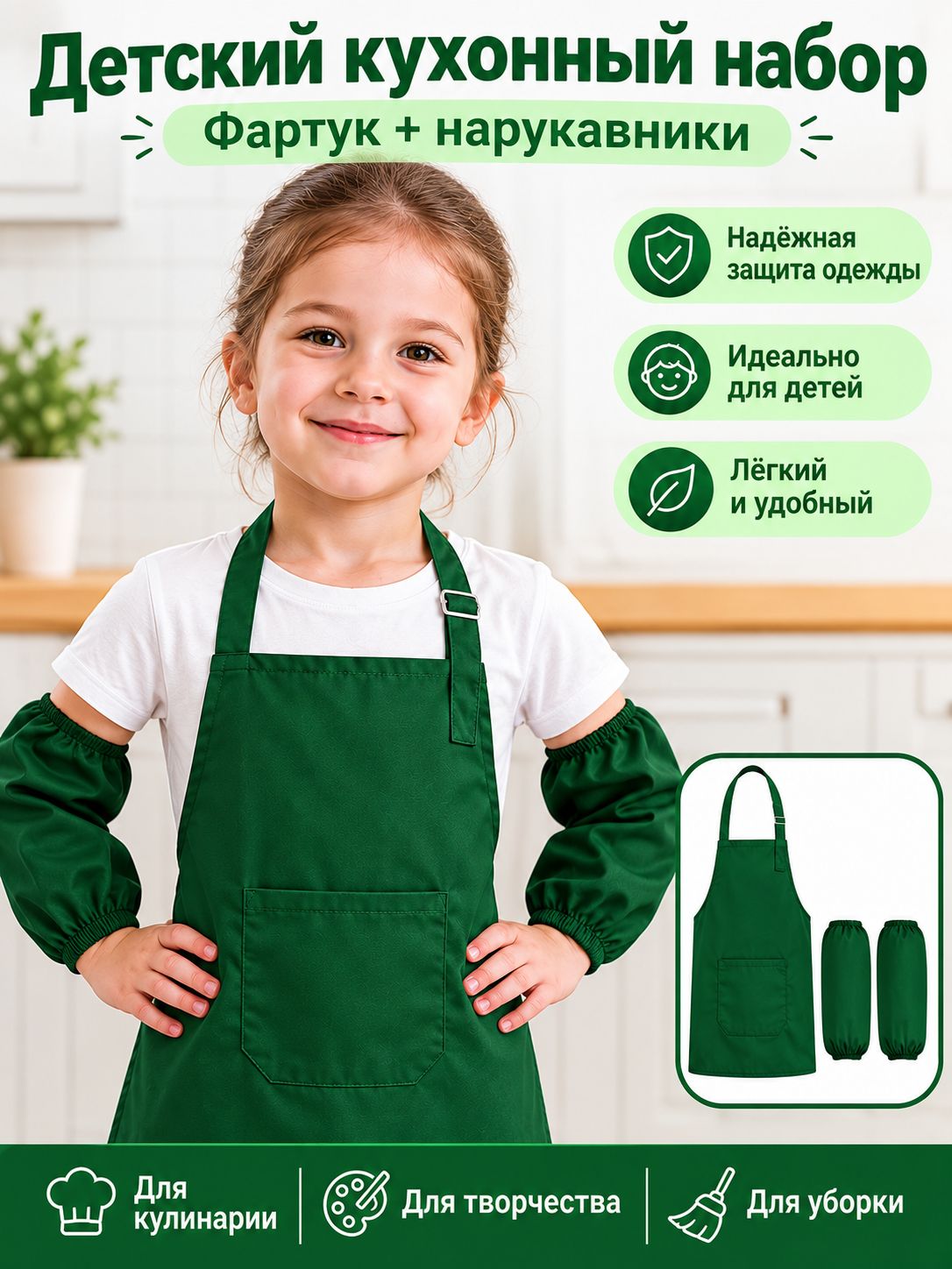 Фартук с нарукавниками для рисования, для труда