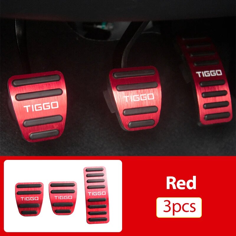 Накладки на педали Tiggo Red, 3 шт.