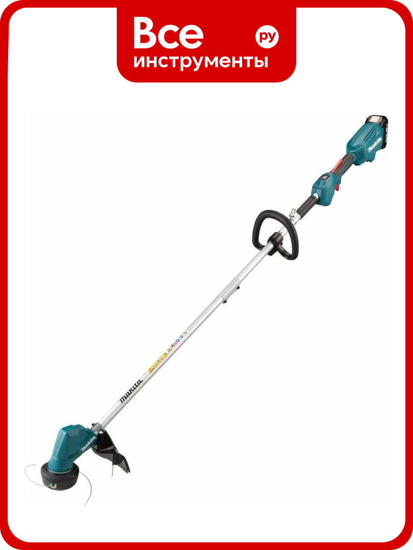 Триммер аккумуляторный Makita LXT BL 18 В, 460 Вт, D-рукоятка, d-30 см, M10xLH, разборвал (BL1830B DC18RC) DUR192LRF