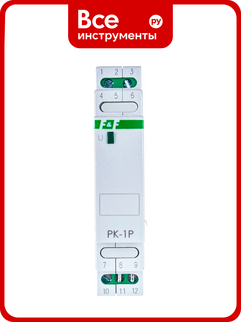 Промежуточное реле F&F PK-1P/Un230V EA06.001.004 – одноконтактное реле с защитой IP20, номинальное напряжение