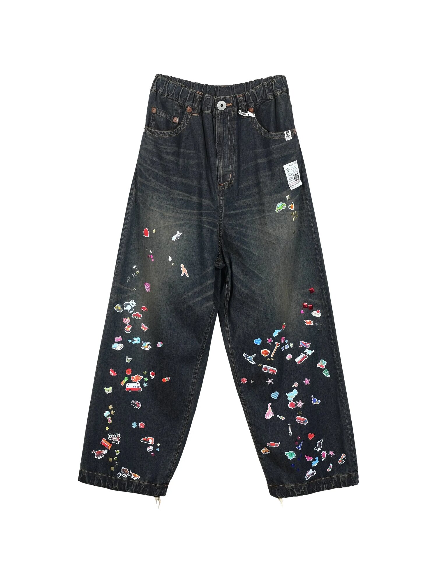 Джинсы Sticker-patch wide-leg jeans 