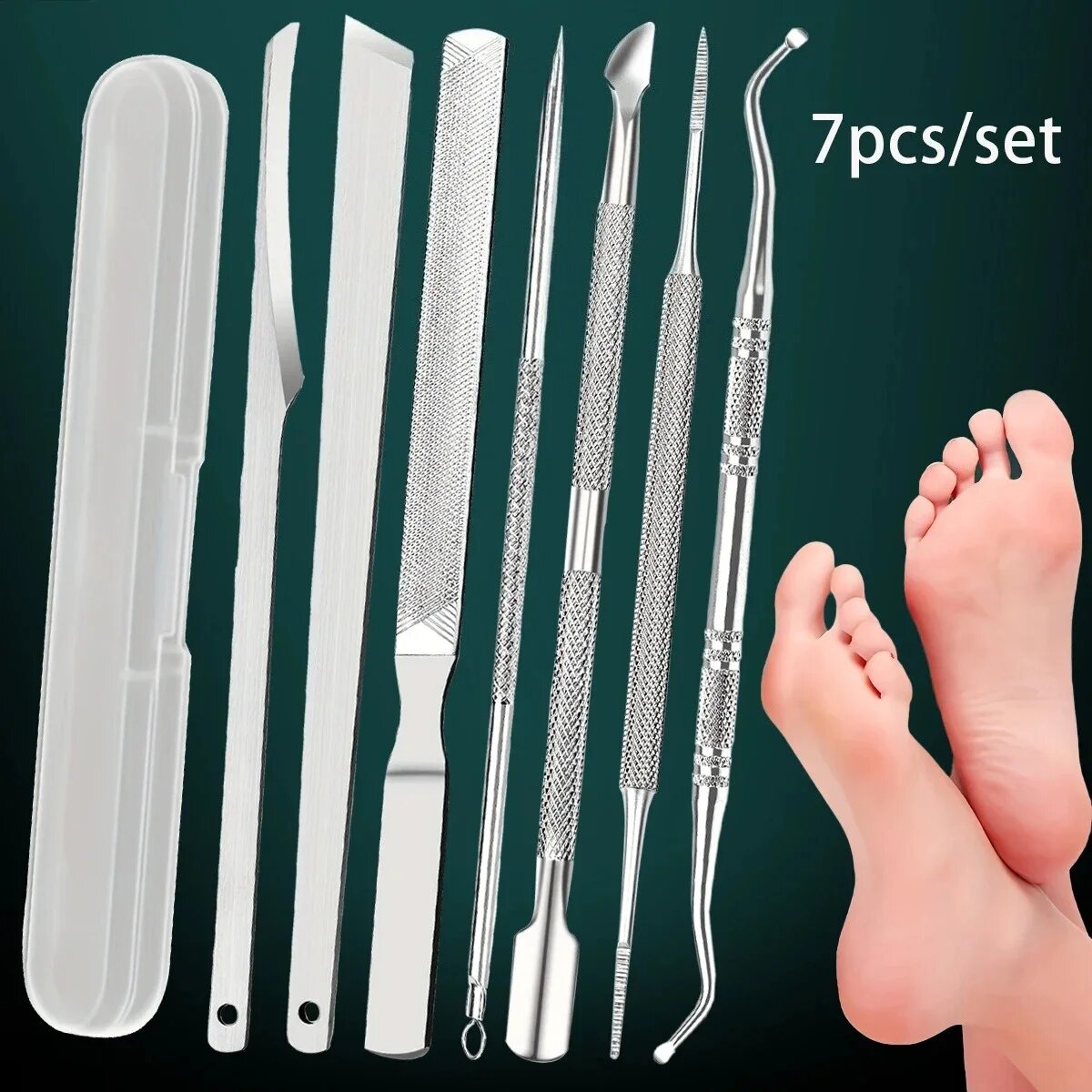 Набор металлических палочек для кутикулы и педикюра 7pcs