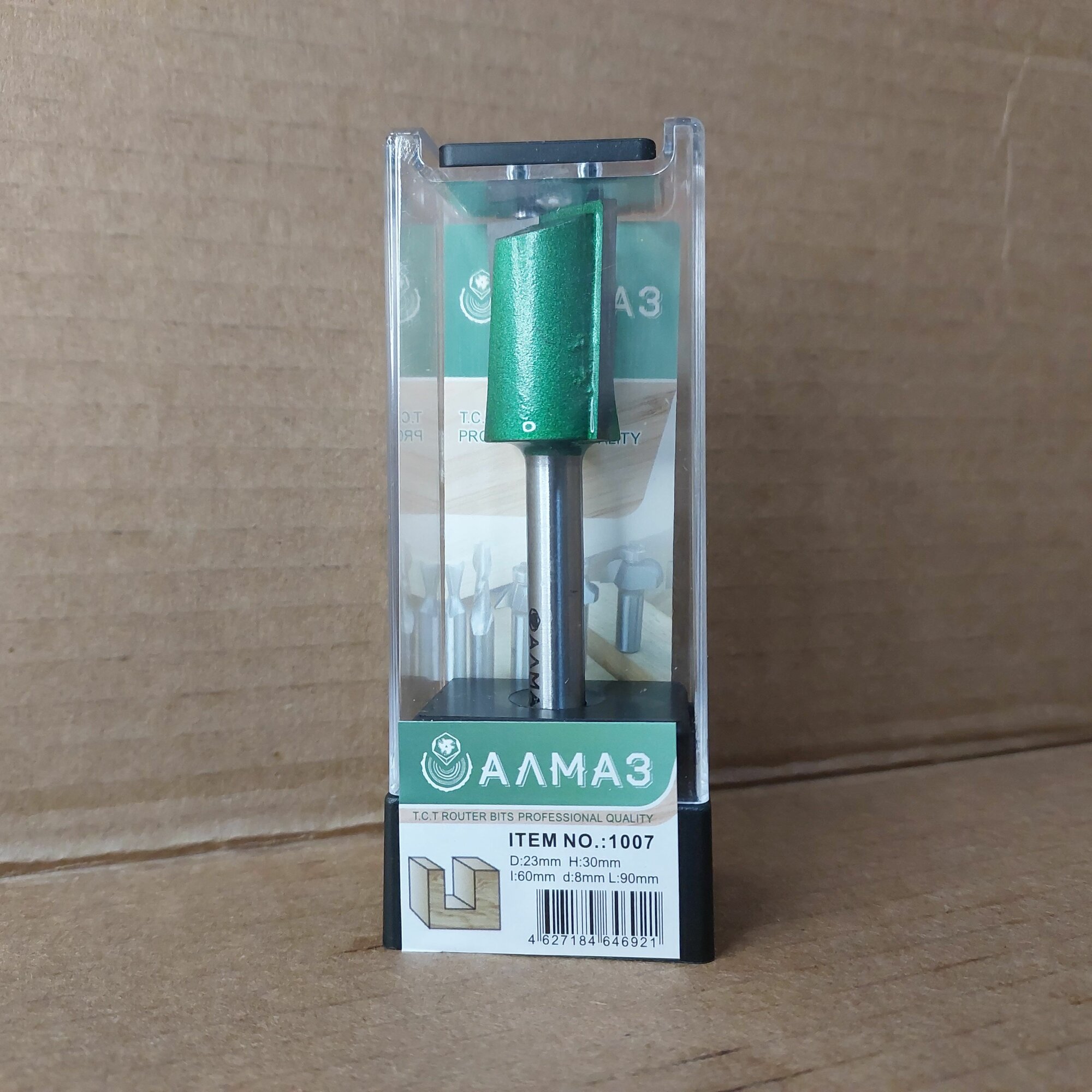 Фреза пазовая с врезным зубом Алмаз 1007 Пазовая D:23mm I:30mm d:8mm L:90mm Арт: A1007D23d8