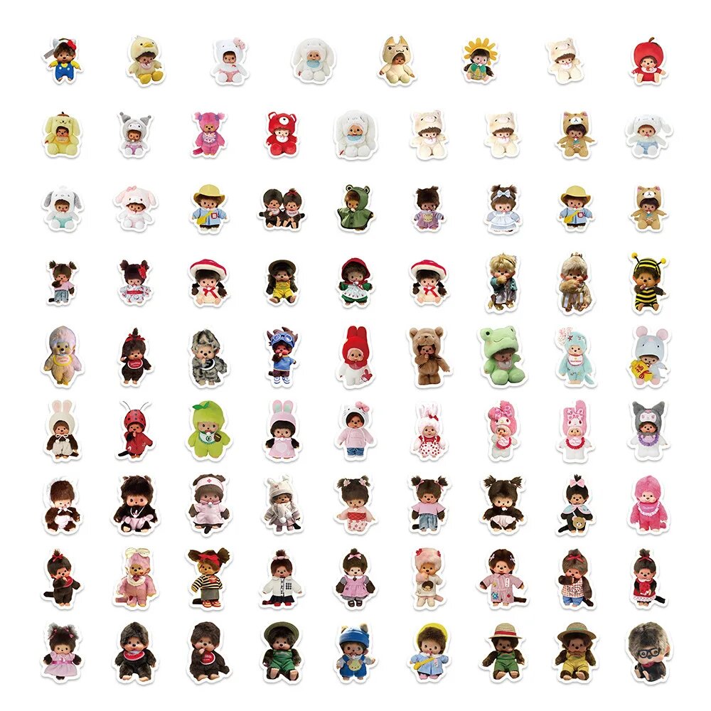 Набор наклеек Monchhichi 80 шт.