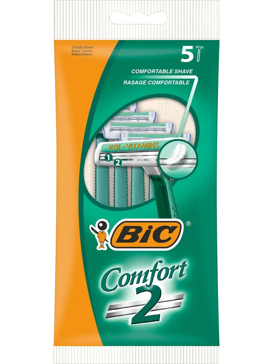 Станок одноразовый для бритья BIC Comfort 2 лезвия, 5шт