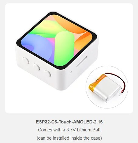 ESP32-C6 Touch-AMOLED 2.16, белый