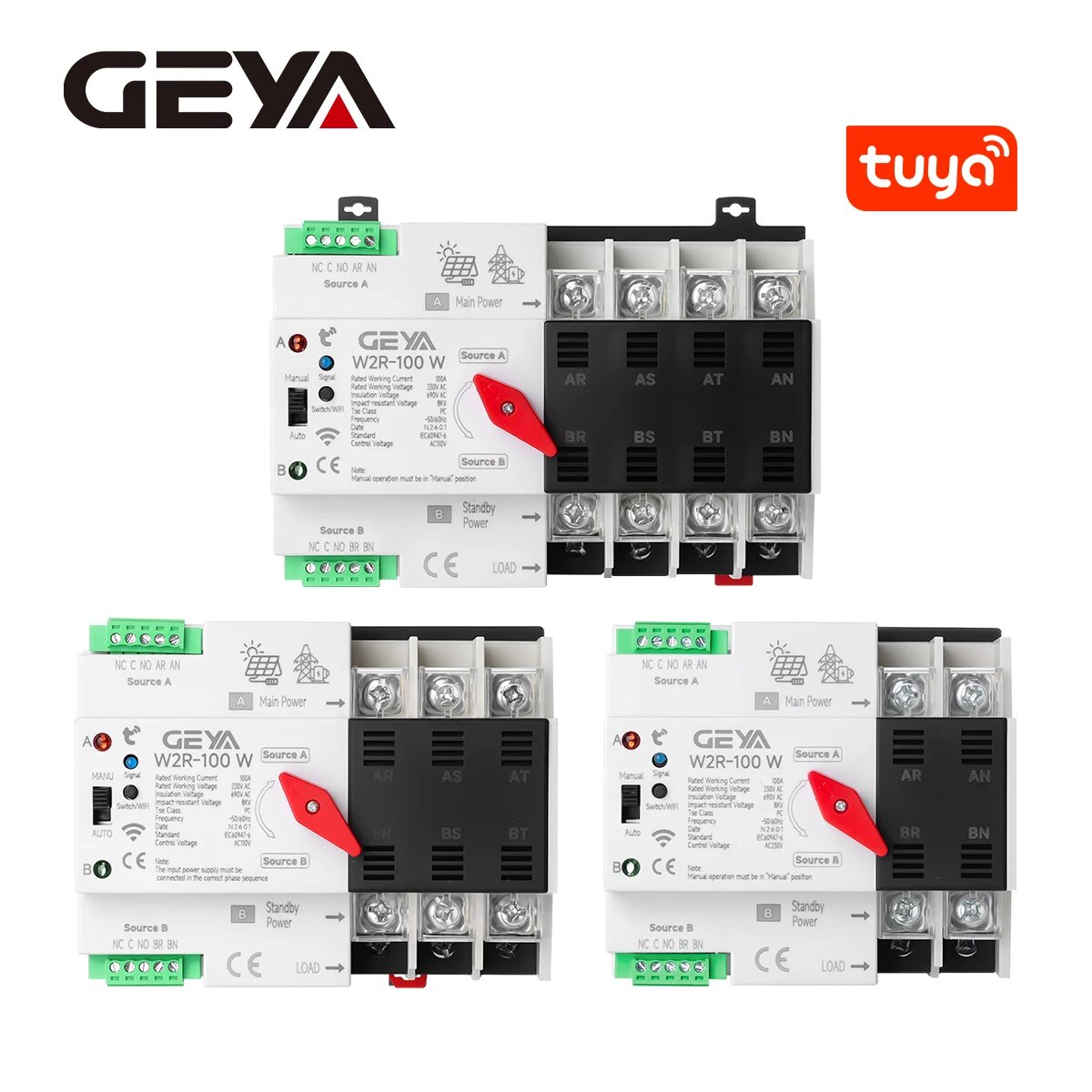 Автопереключатель GEYA ATS 2P 63A 230V WIFI