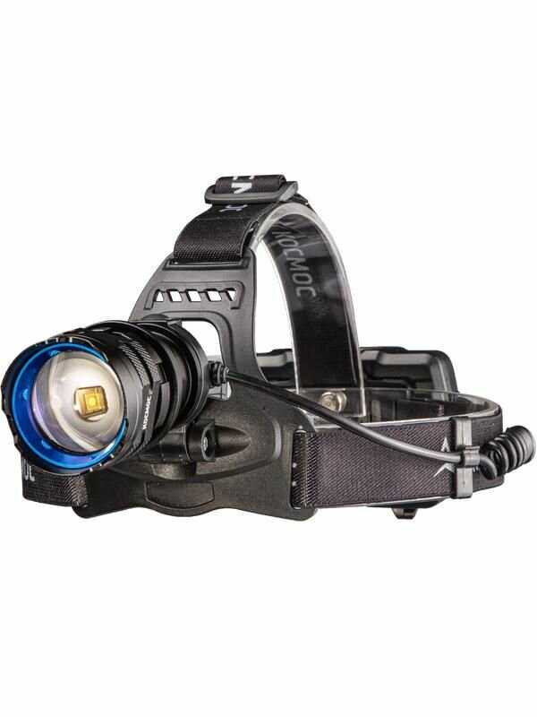 Фонарь налобный аккум. 10Вт Laser LED/Li-ion18650 3х1200мА. ч алюм. Космос (KOC854Lit)