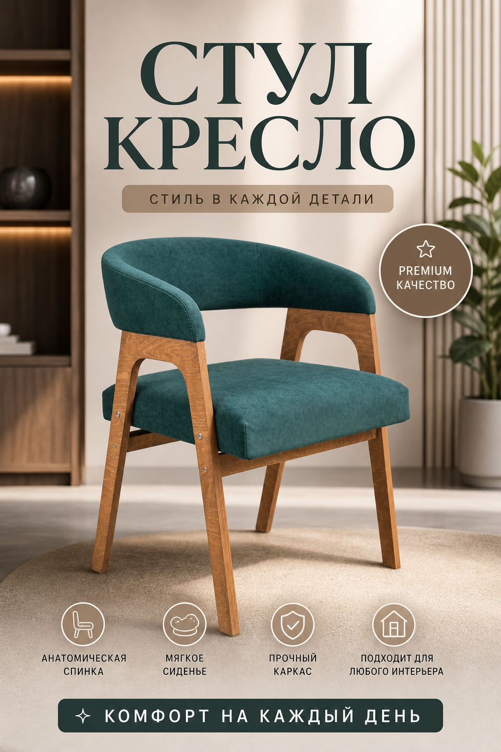 Стулья для кухни, стул кресло , мягки , со спинкой, обеденный, для гостиной, из велюра, 63x56x72 см, до 130кг