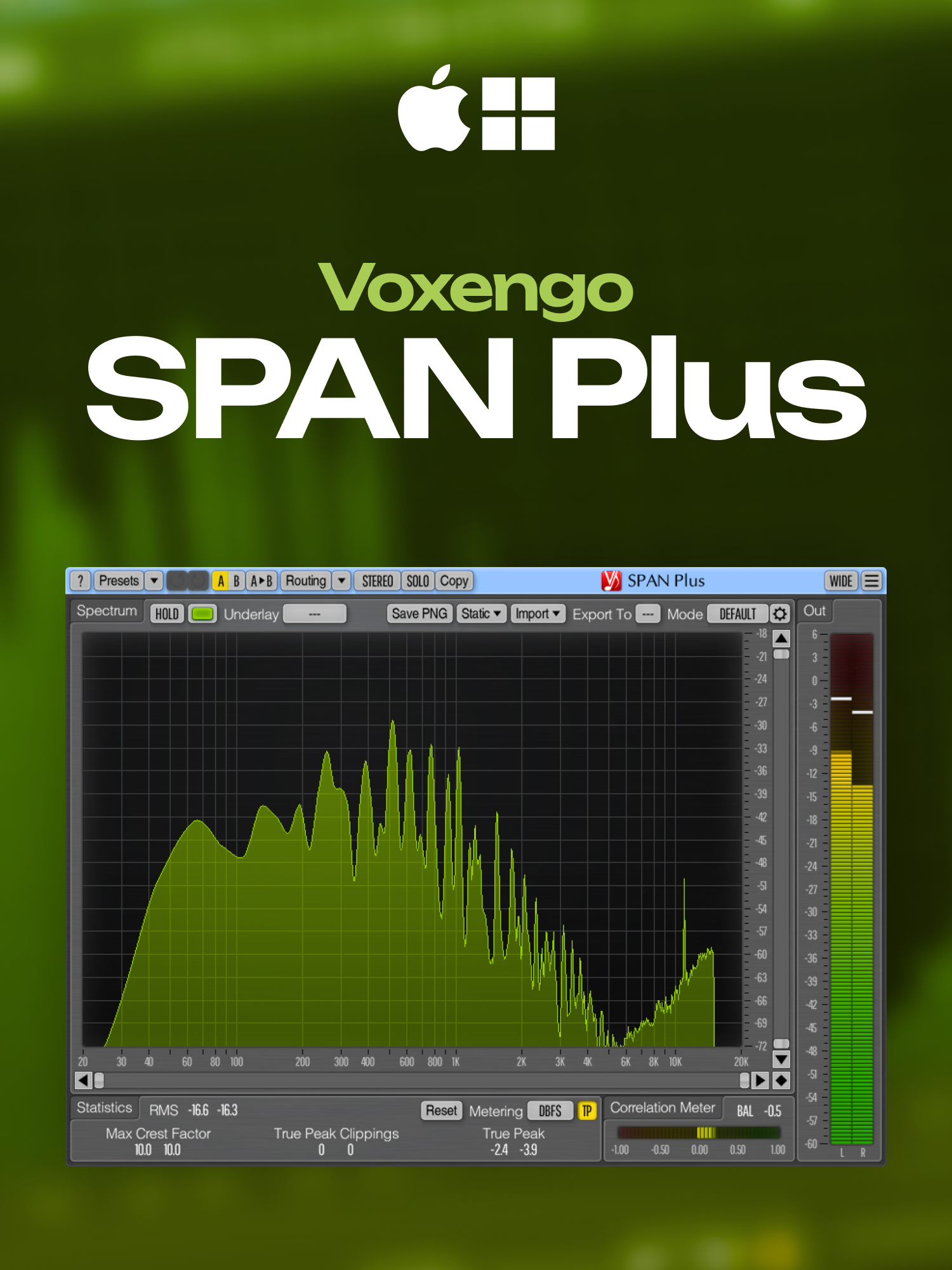 Voxengo SPAN Plus (Лицензионный ключ, бессрочно) для macOS & Windows