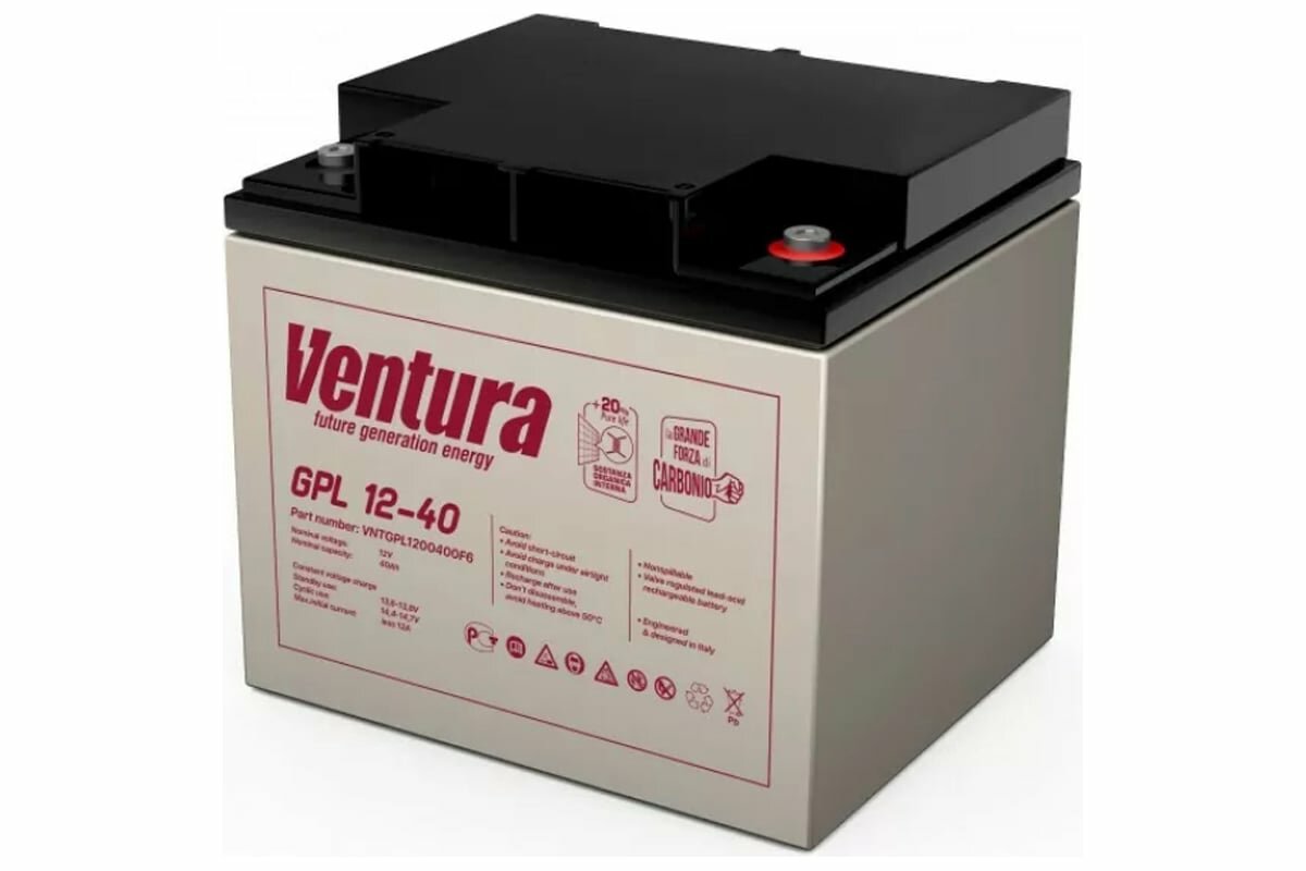 Аккумуляторная батарея Ventura GPL 12-40 12V/47Ah серый/черный