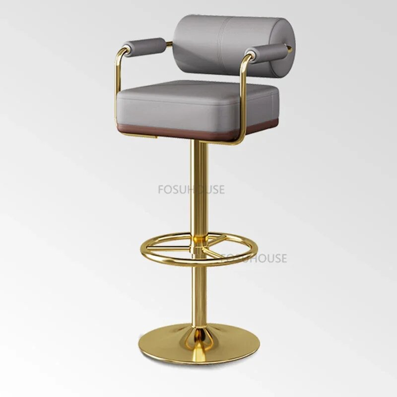 Штолень для бара Nordic Iron Lift Bar Chair Bar Furniture High Stool Simple Rotating Lift Front Desk Back Comfy Bar High Stool t p