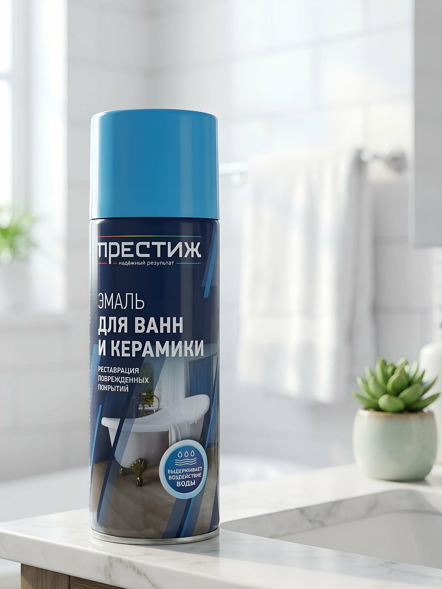 Эмаль аэрозольная Престиж для ванн и керамики, глянцевая, белая, 520 мл — идеальное решение для реставрации сантехники