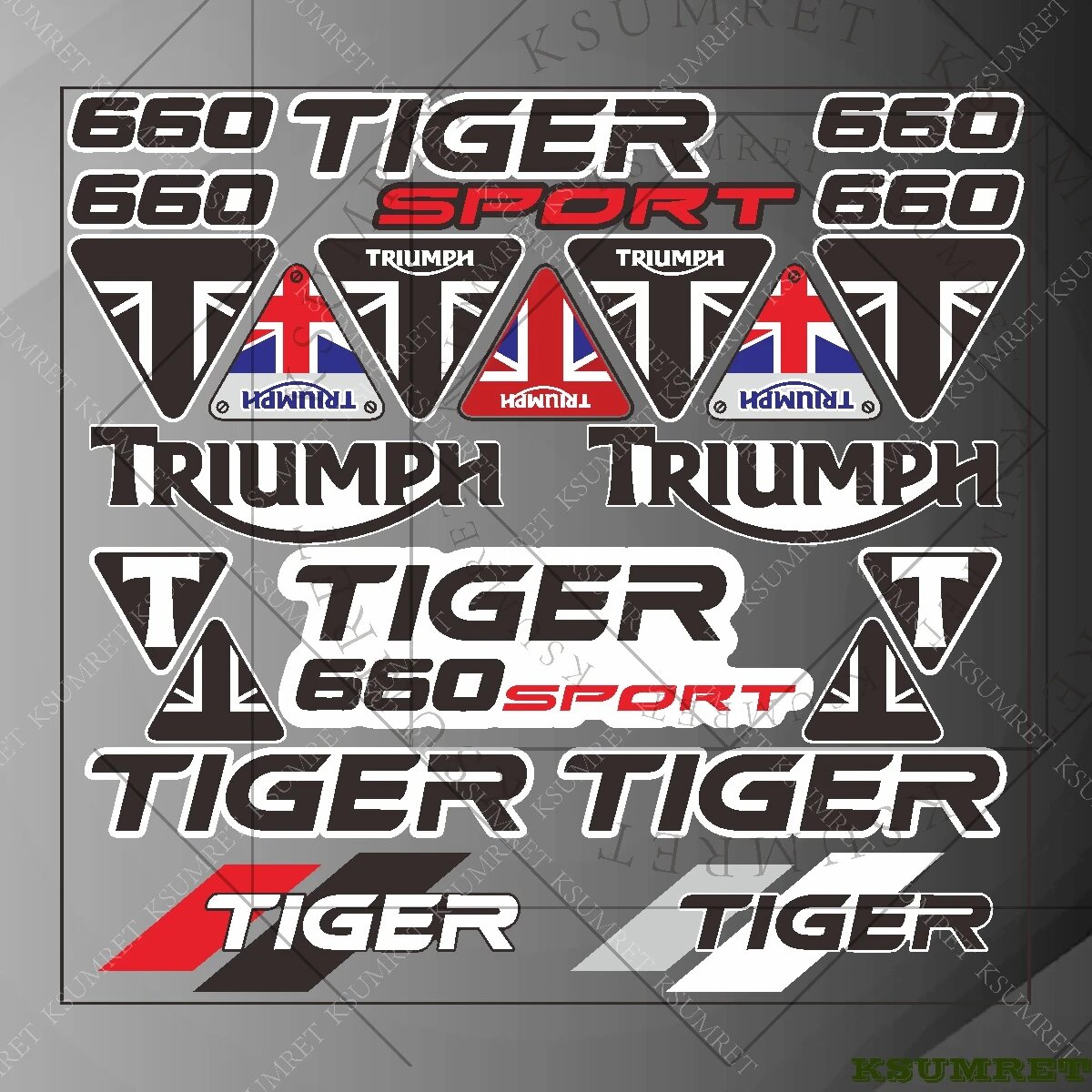Виниловые наклейки для мотоцикла Triumph TIGER 660 SPORT, наклейки с логотипом, наклейки на бак, гоночные аксессуары, эмблемы