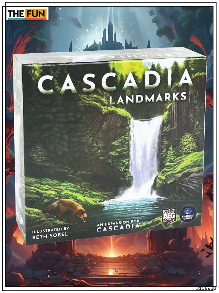 Настольная карточная игра Настольная Cascadia Landmarks DLC Игра (Карточная) Новая версия игры