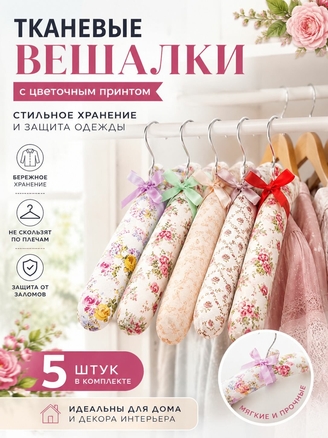 Вешалка плечики, 5 шт для одежды