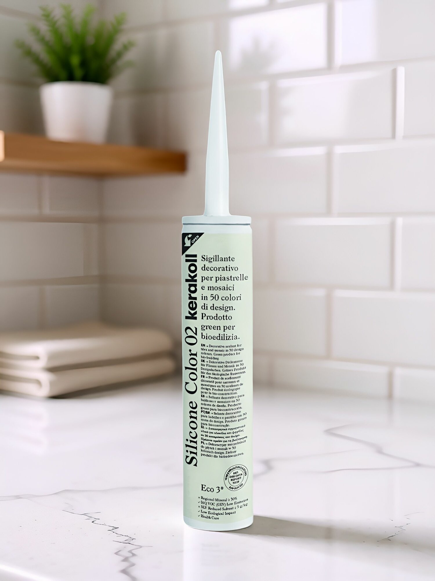 Декоративный клей-герметик Kerakoll Silicone Color №02 Белый 310 мл