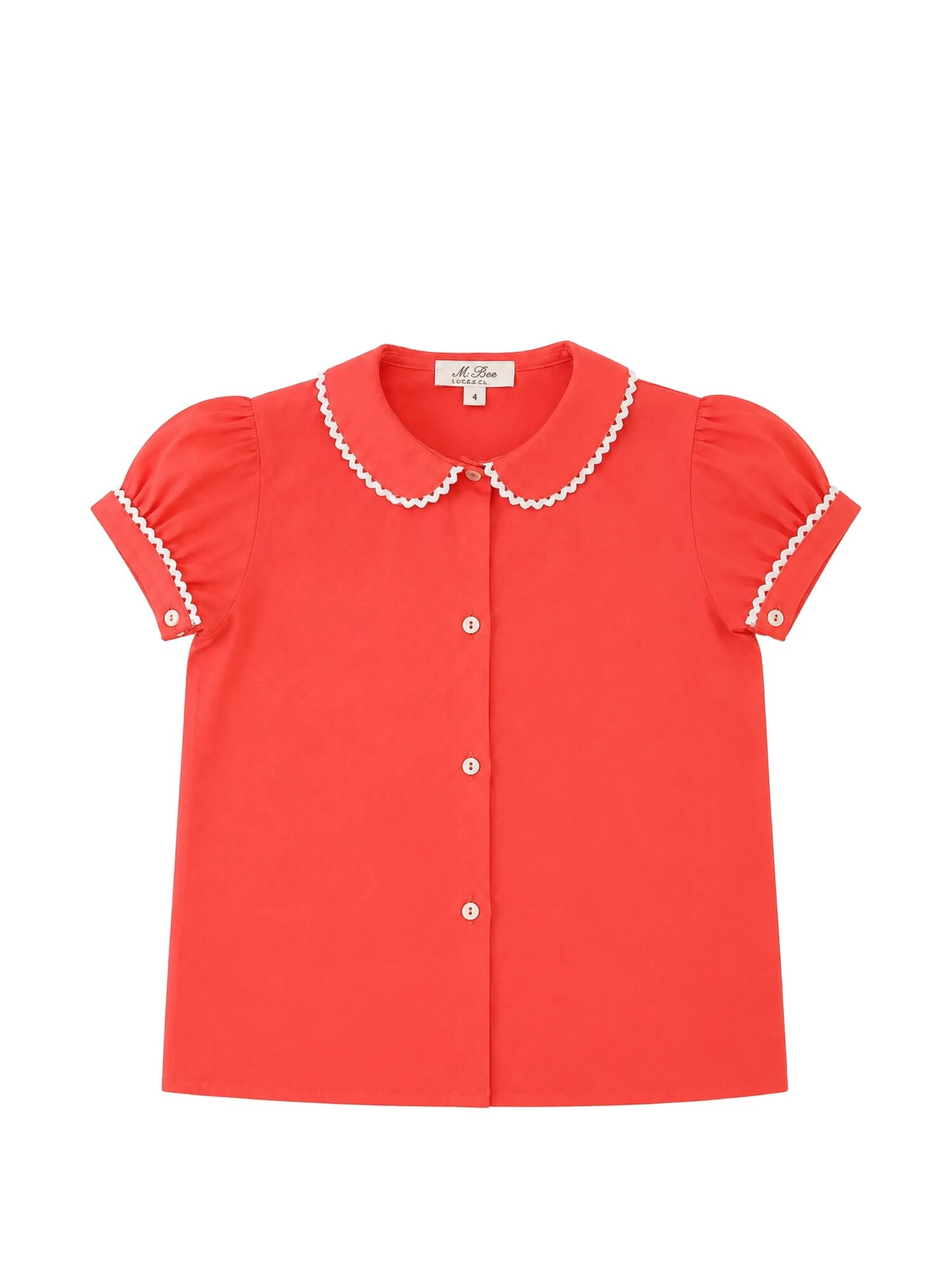 Блуза Ric-rac-trim puff-sleeve blouse