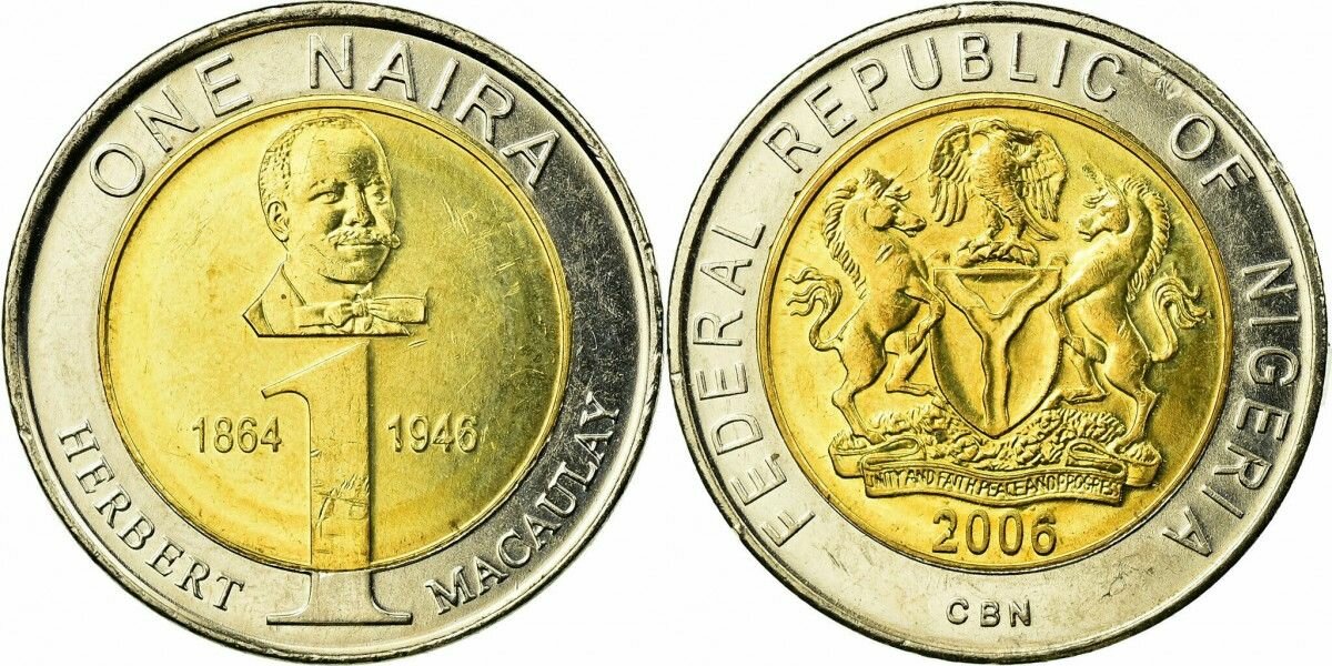 Нигерия 1 найра, 2006 Герб XF