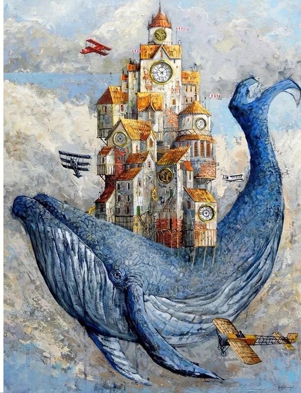 Пазл KAYOU "Абстрактный дом с китом", 500 деталей, 38x52см