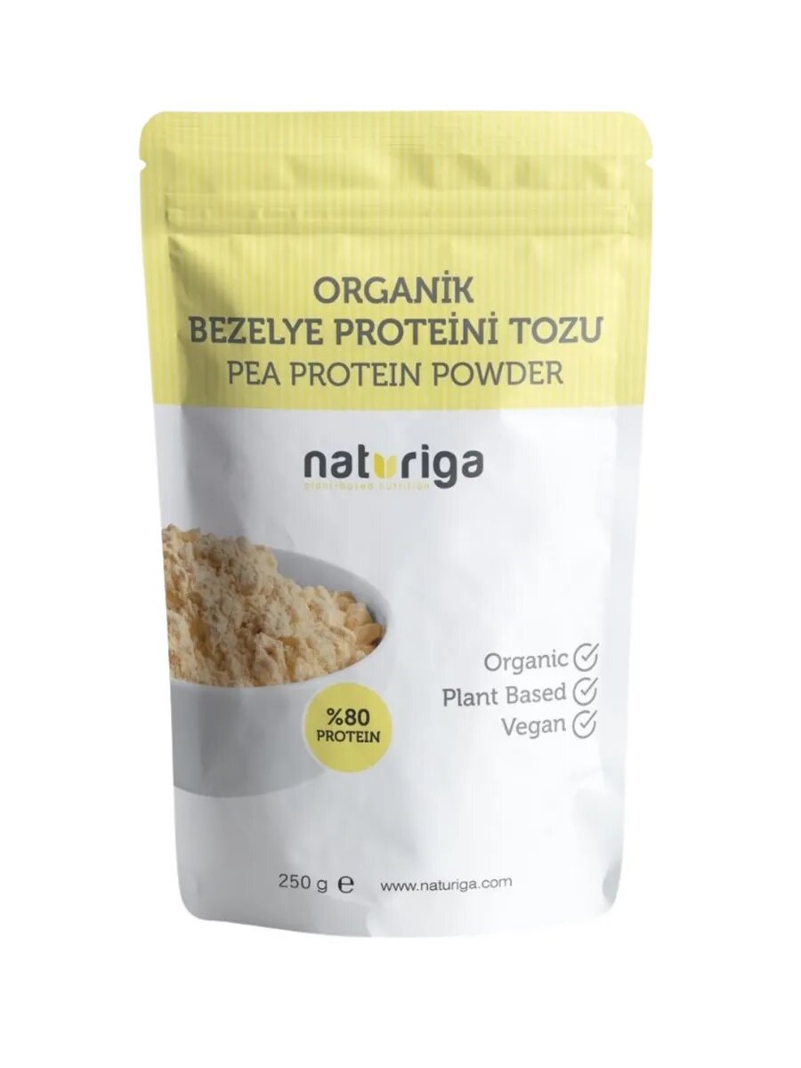 Гороховый протеин Naturiga, 100% органический, растительный, 250 г
