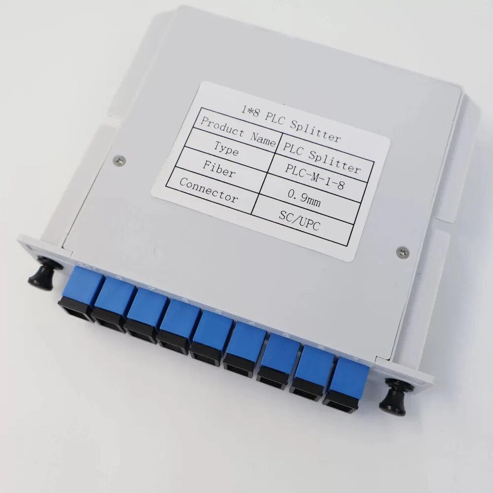 PLC сплиттер оптический 1x8 SC/UPC FTTH GPON кассетный
