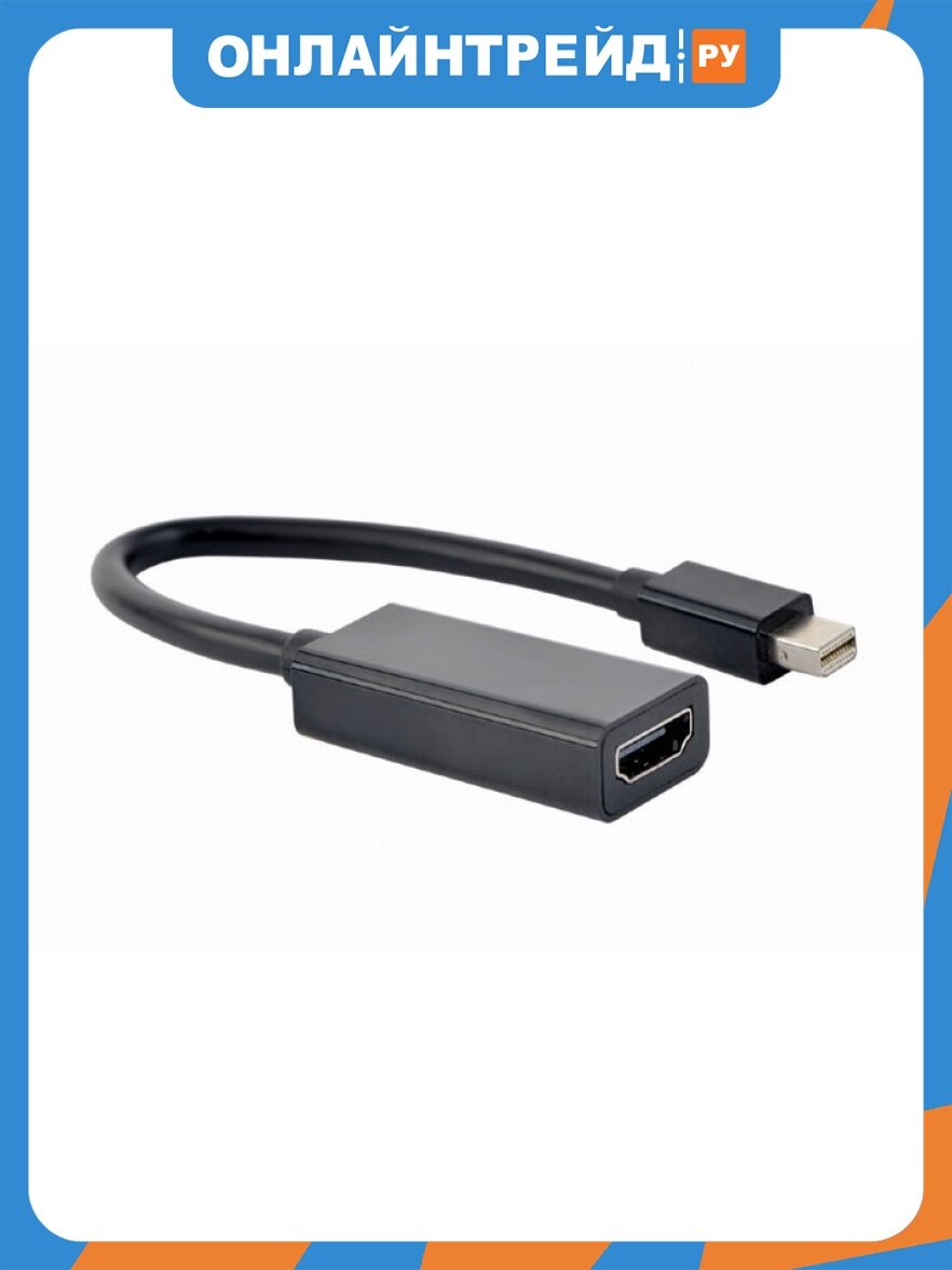 Переходник Cablexpert miniDisplayPort -> HDMI, , 4K, 20M/19F, кабель 15см, черный