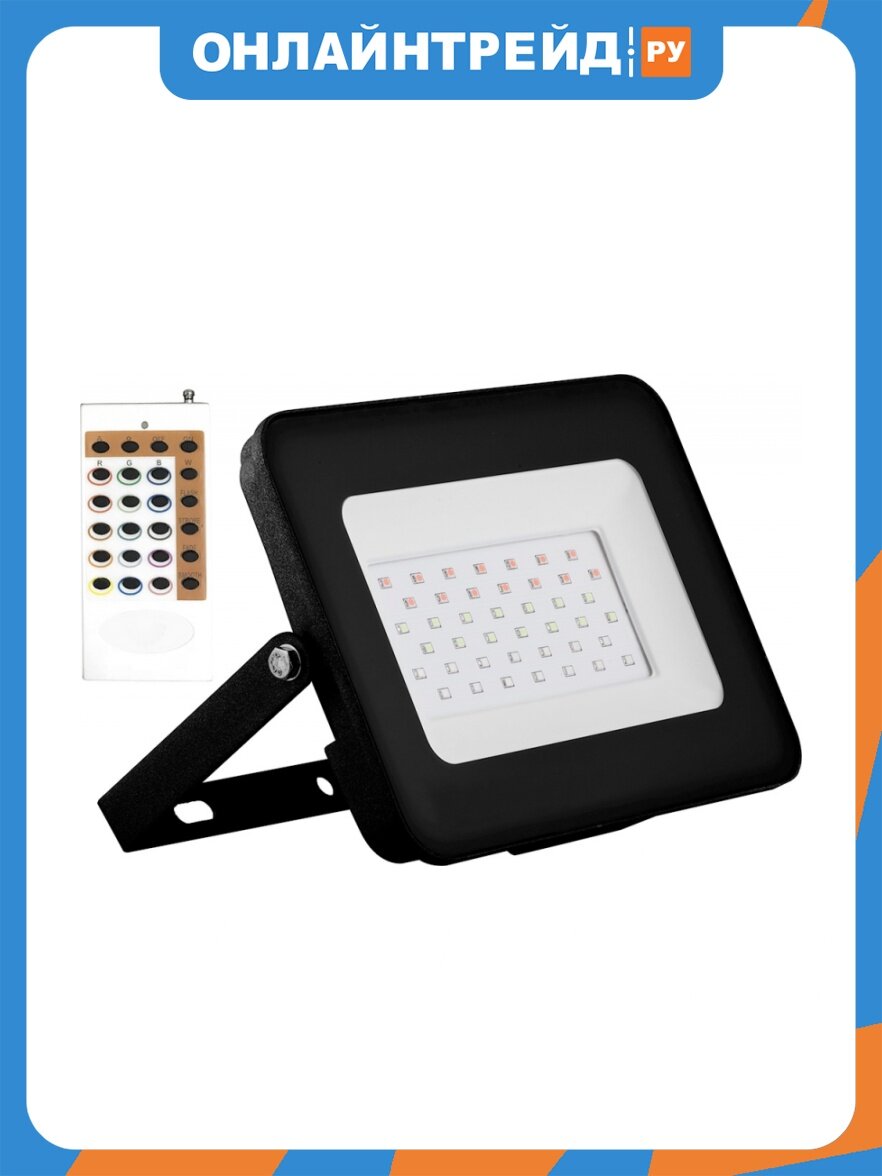 Прожектор Feron LL-612 2835SMD 30W RGB с пультом ДУ AC220V/50Hz IP65, черный